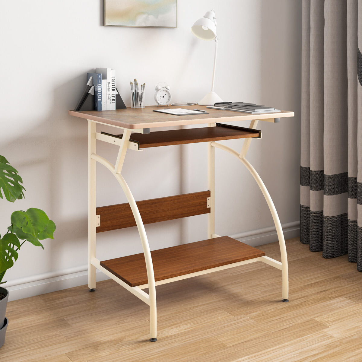 Buy Nilkamal Alwin Computer Table in Walnut & Ivory Online in India