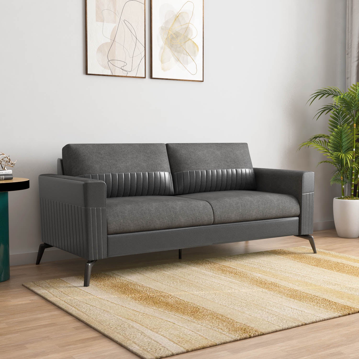 Nilkamal Berlin 3 Seater Sofa Grey