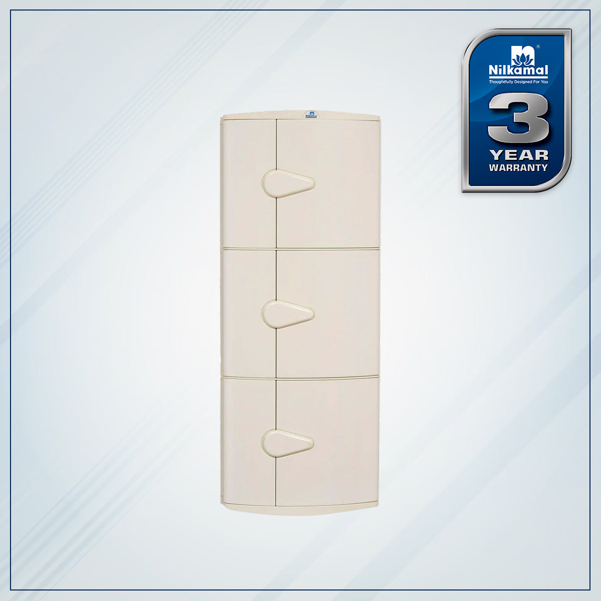 Nilkamal 3 door plastic storage corner cabinet store