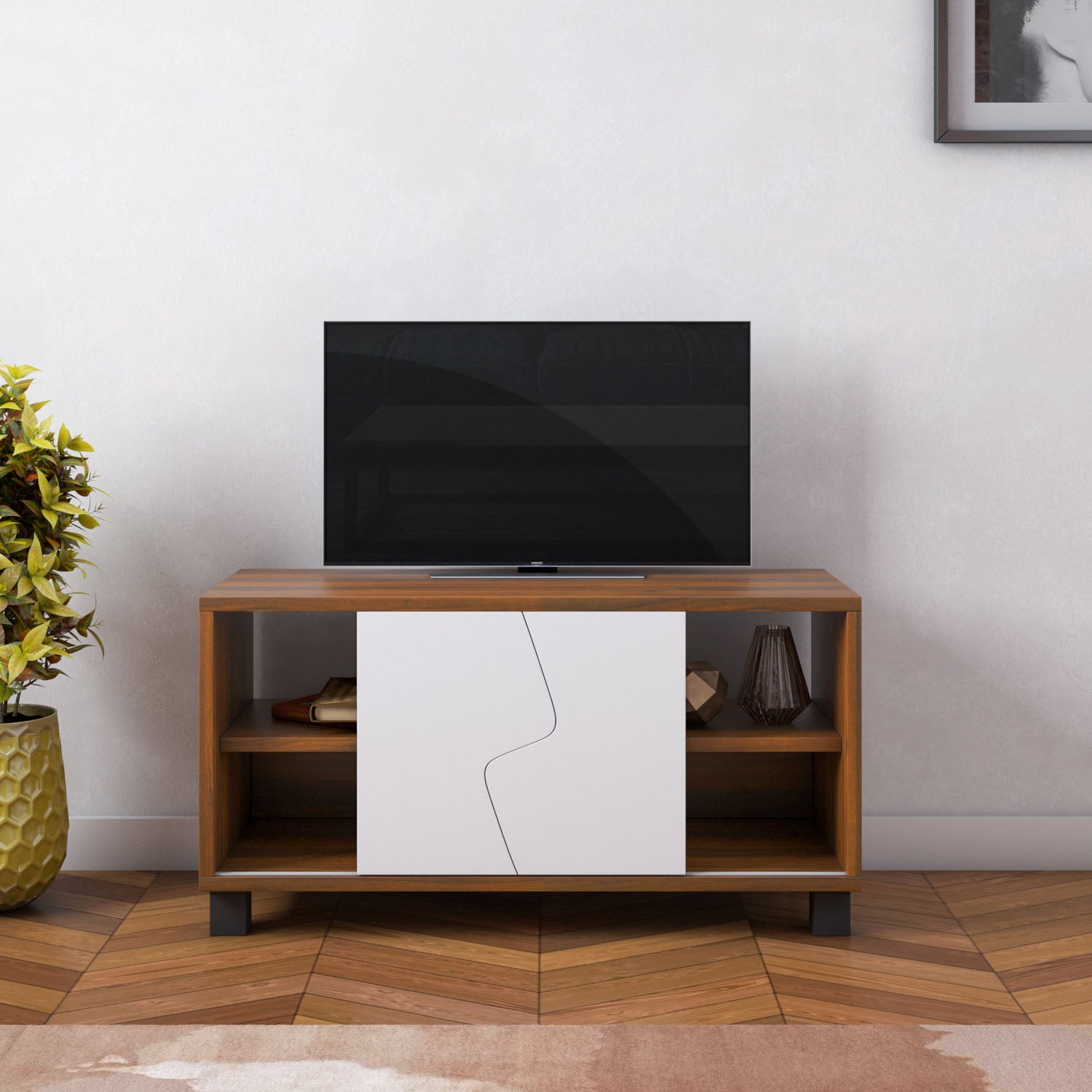 Buy Nilkamal Clive TV Unit in Walnut White Online in India