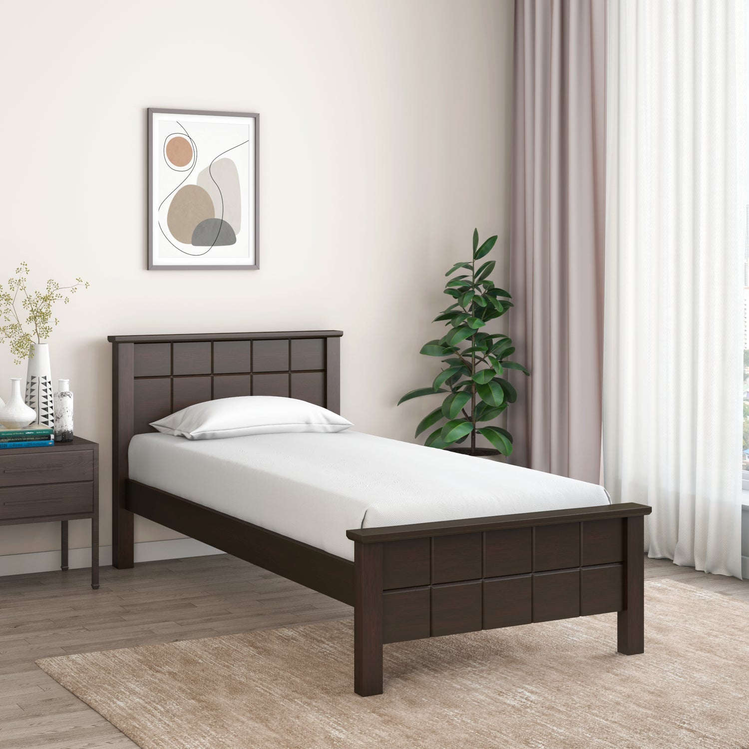 Nilkamal Cipher Solid Wood Single Bed Espresso