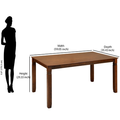 Buy Nilkamal Rover 6 Seater Dining Set with Bench Walnut Brown