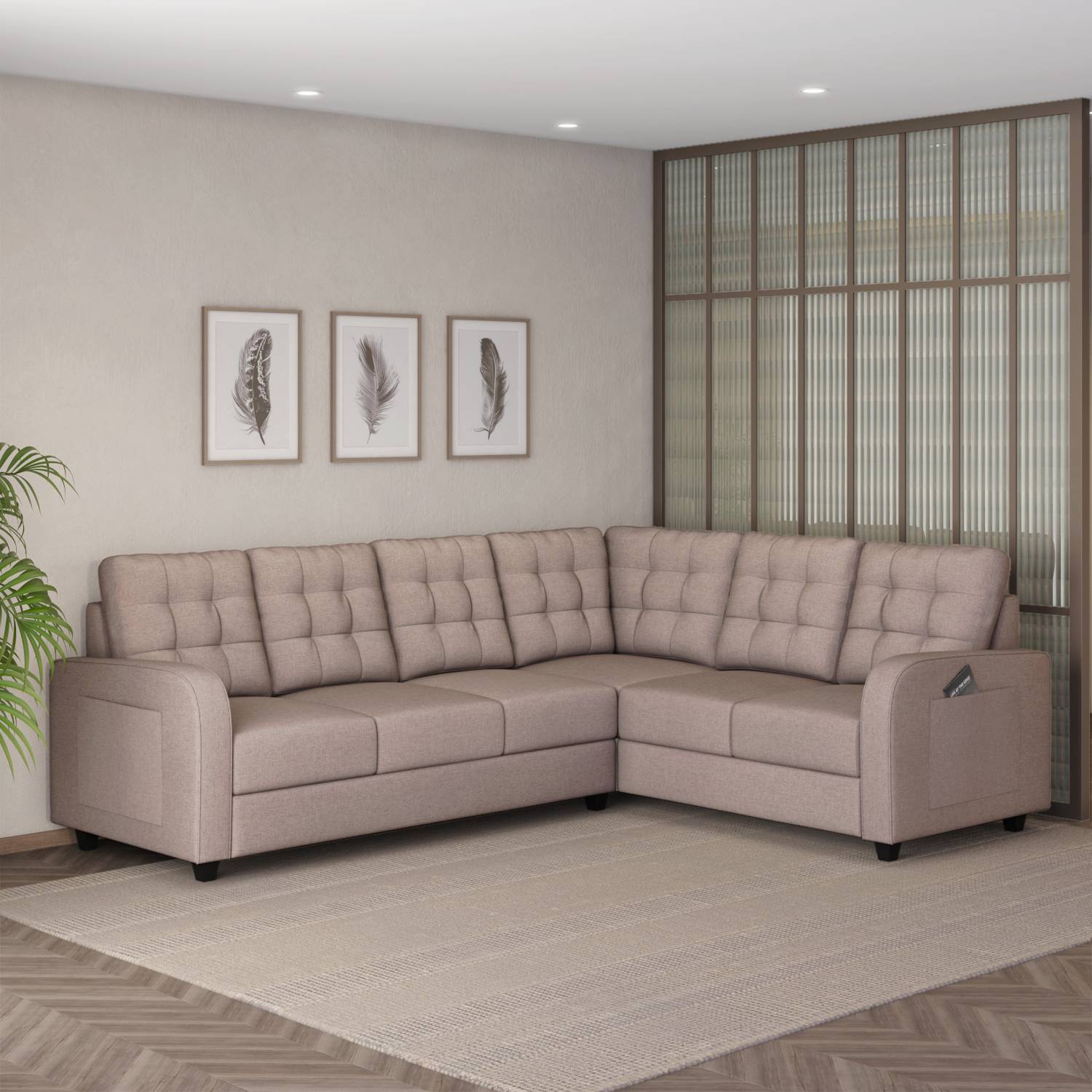 Buy Nilkamal Protean Plus Corner Left Hand Side Sofa Brown Online