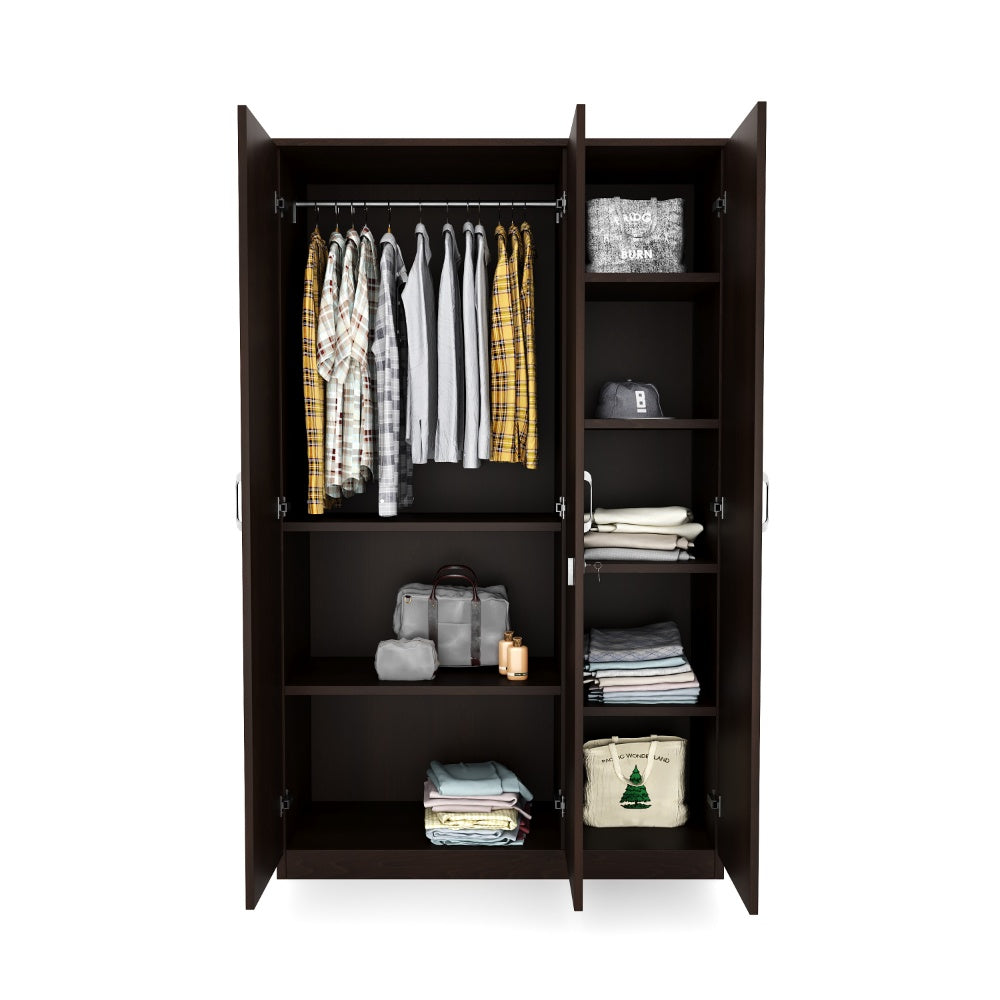 Buy Nilkamal Willy 3 Door Wardrobe with Mirror New Wenge Online