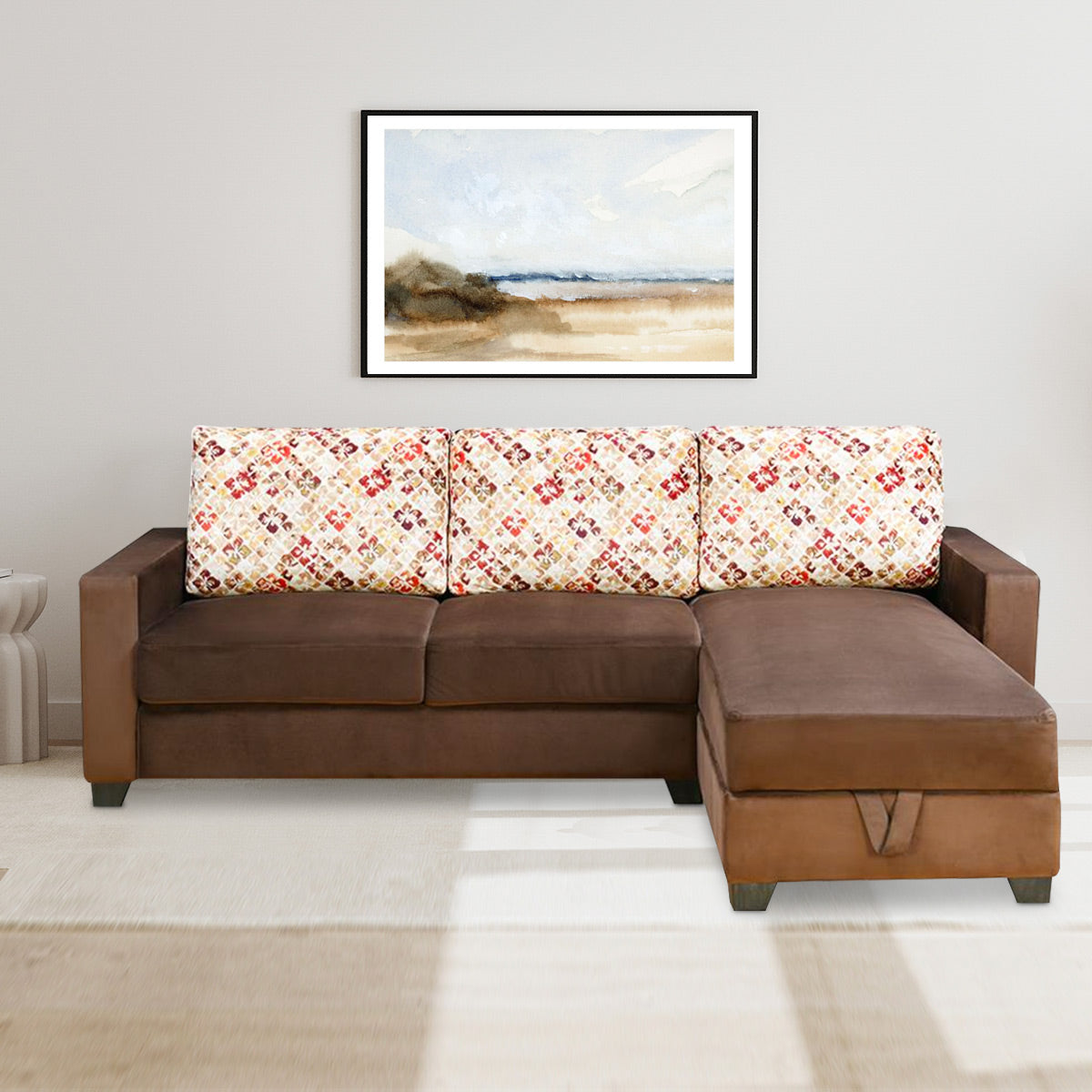 Buy Nilkamal Marigold Velvet Fabric Lounger Sofa (Choco Brown)