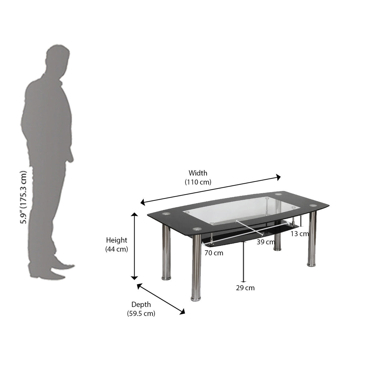 Nilkamal Cyrus Center Table (Black)