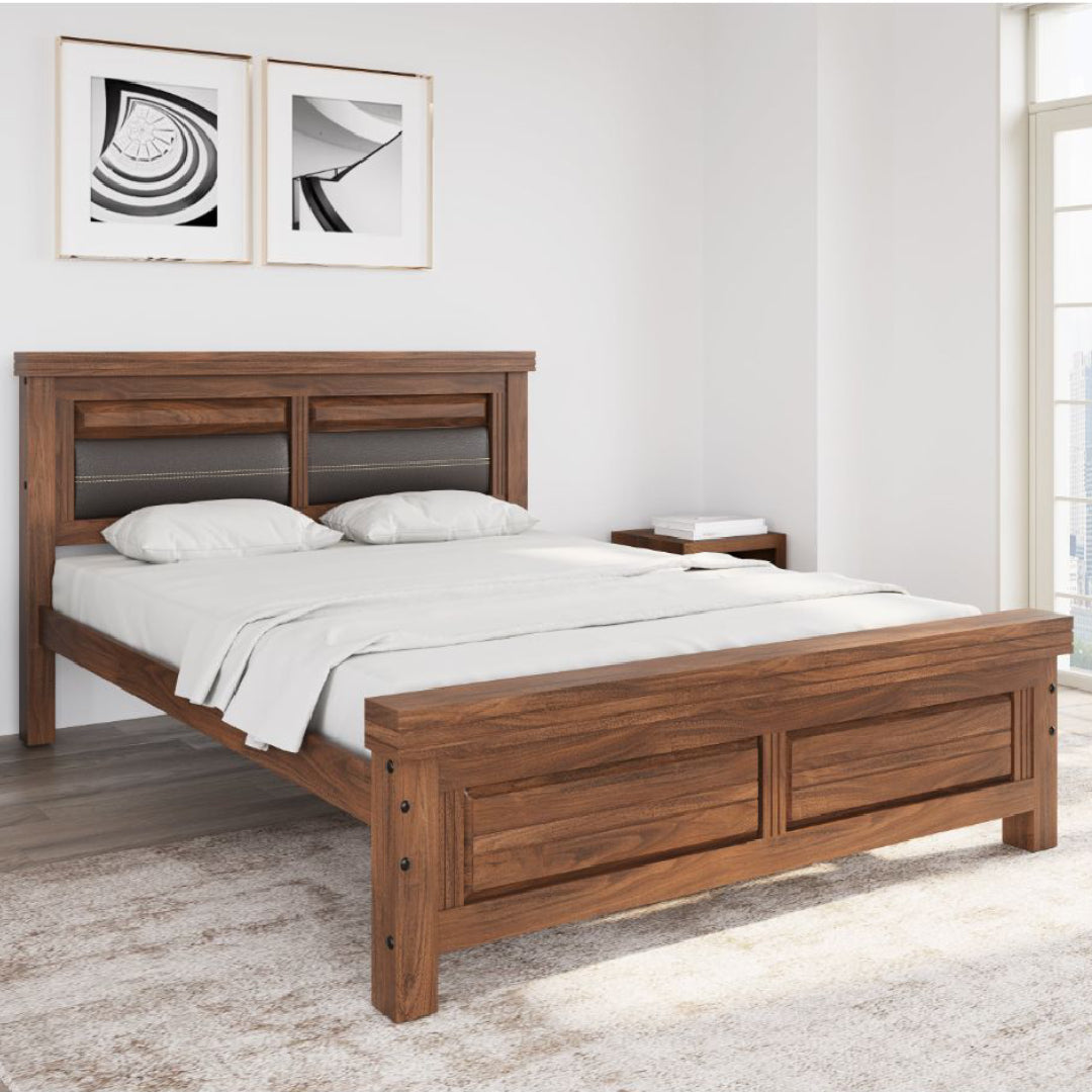 Buy Nilkamal Dexter Solid Wood Queen Bed Cappucino Online in India