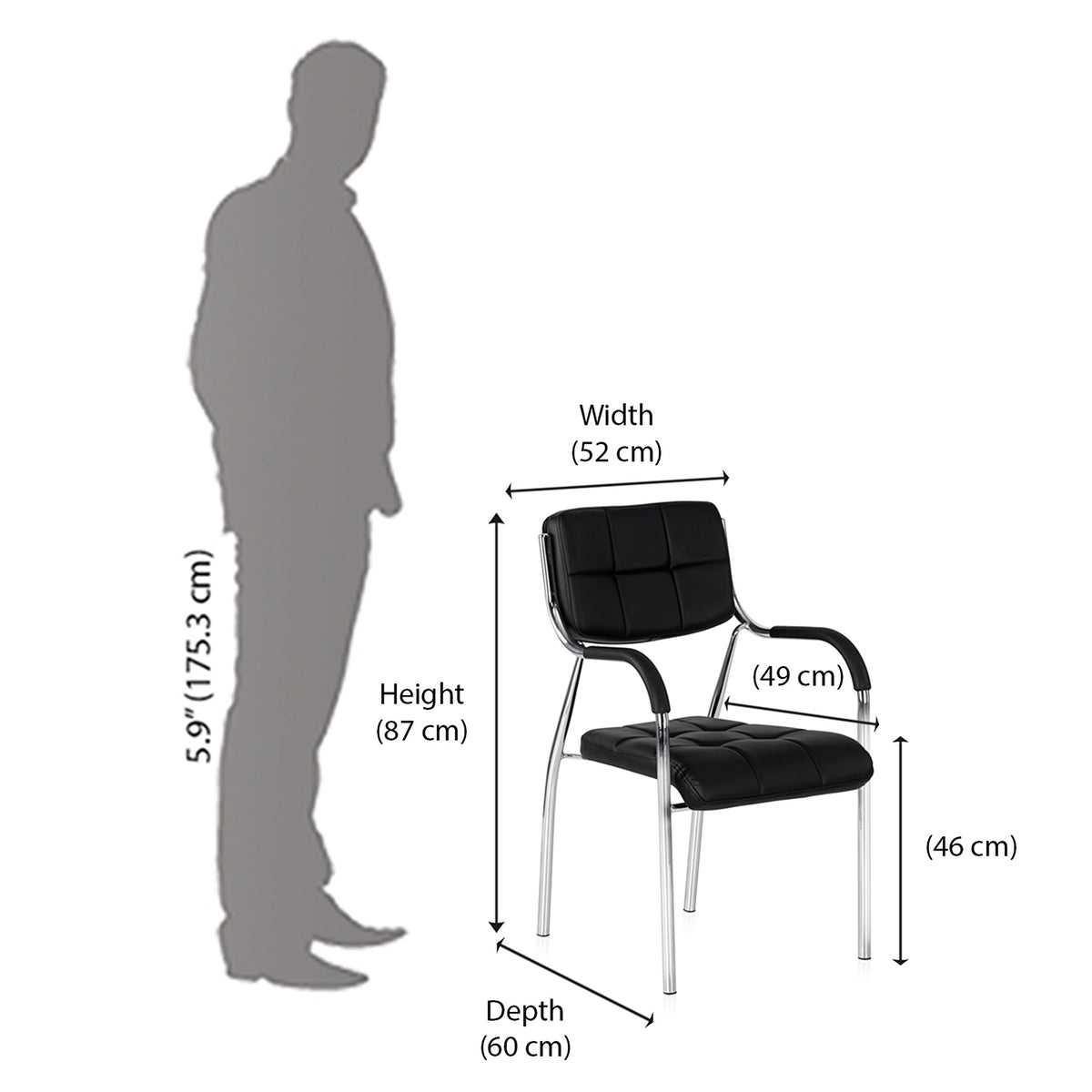 Buy Quality Nilkamal Indus Visitor Chair Online in India in Black