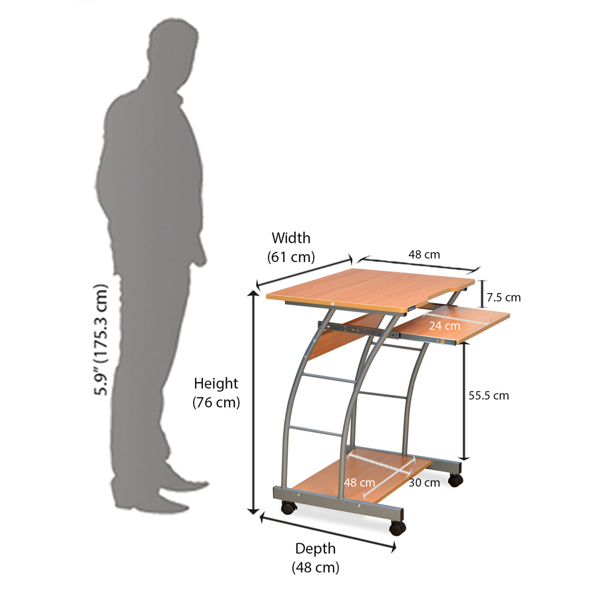 Nilkamal Leo Computer Table (Black / Beach) - Nilkamal Furniture