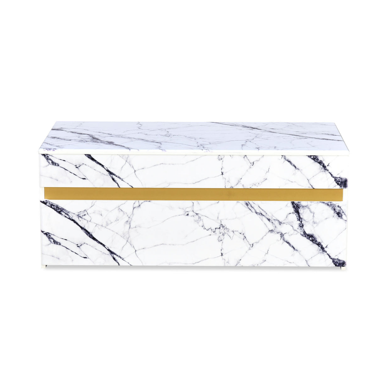 Buy Nilkamal Mondrian Marble Pattern Top Center Table (White) Online