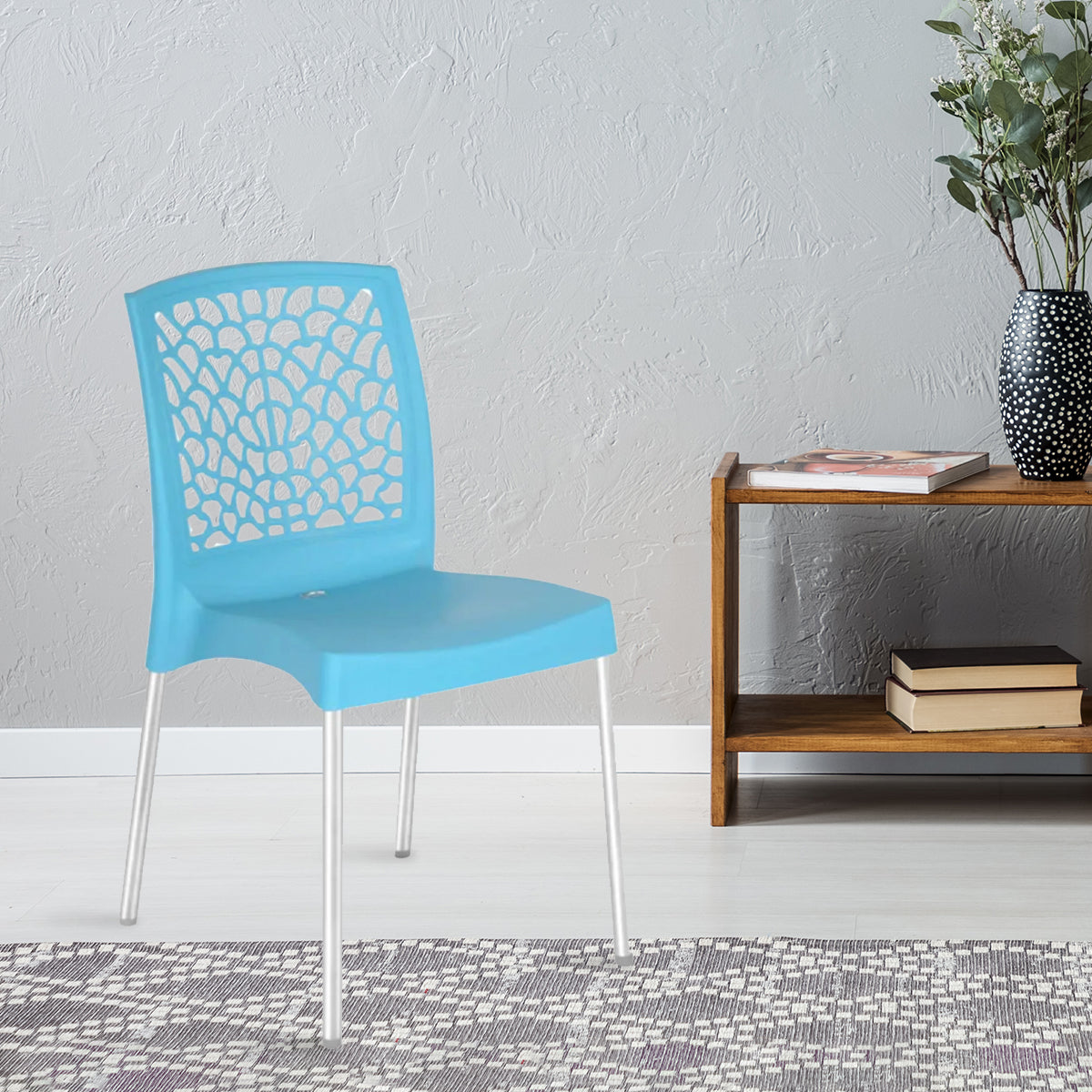 Buy Nilkamal Novella 19 Plastic Armless Chair Celeste Blue Online