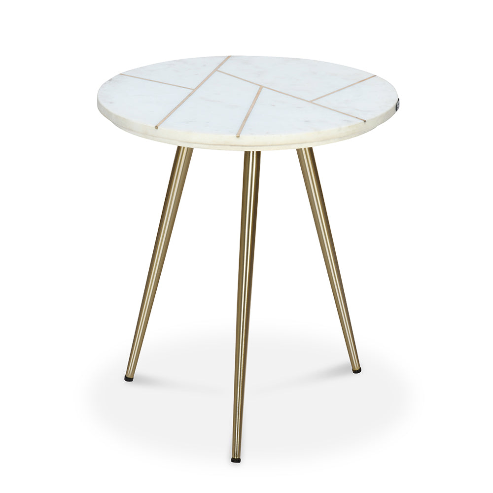 Nilkamal Nysa Marble Side Table (White)