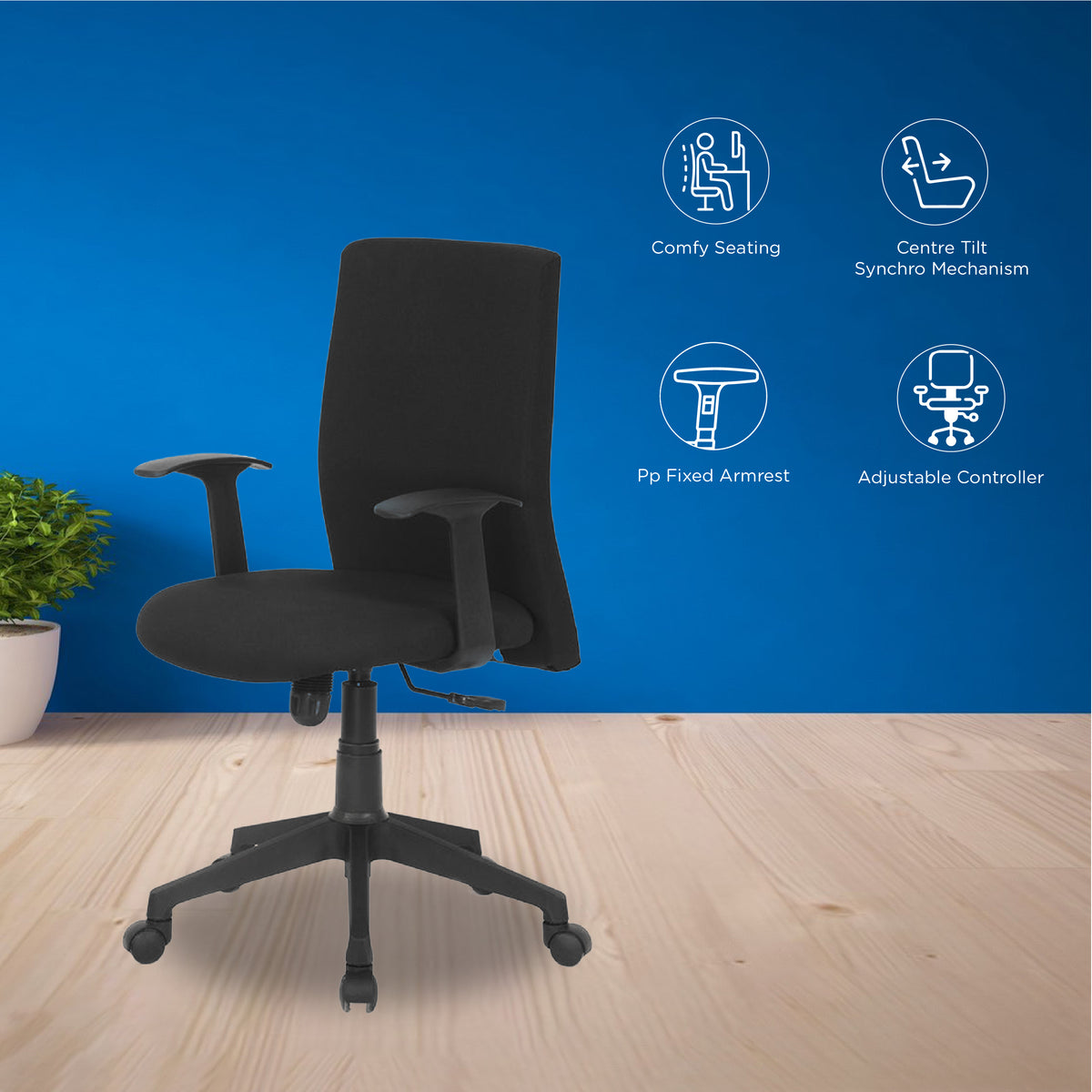 Buy Nilkamal Optima High Back Chair (Black) Online In India