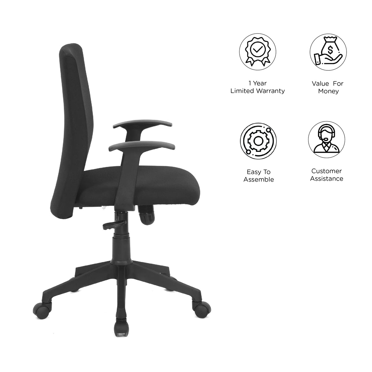 Nilkamal Optima High Back Chair (Black)