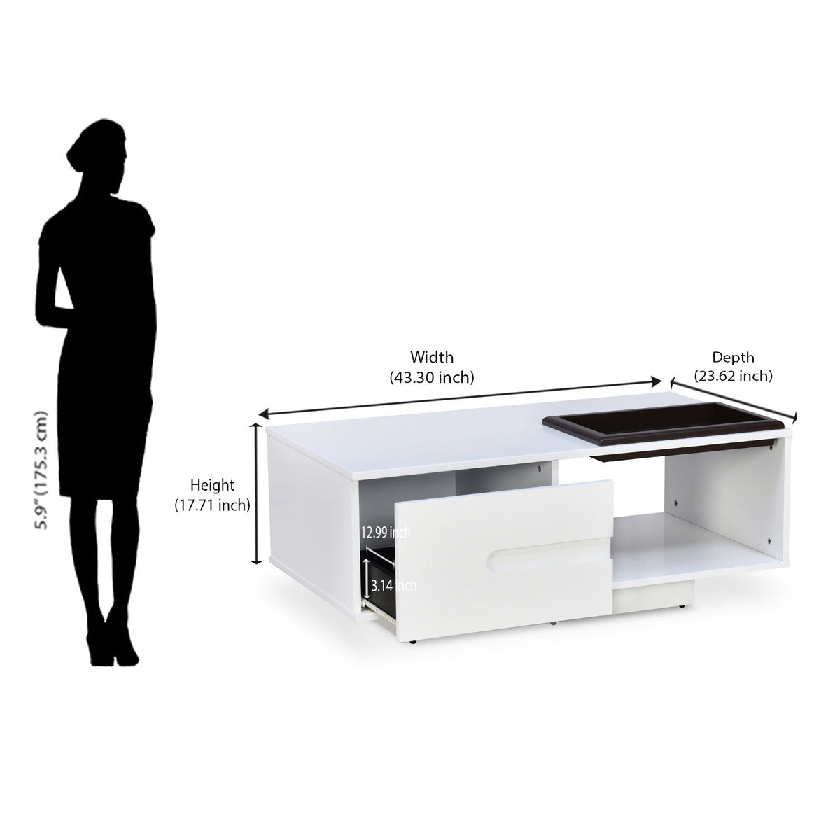 Buy Nilkamal Trevi Engineered Wood Center Table (White) Online