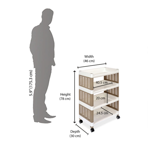 Buy Nilkamal Trolley 25 (Milky White / Taupe Plaza) Online in India