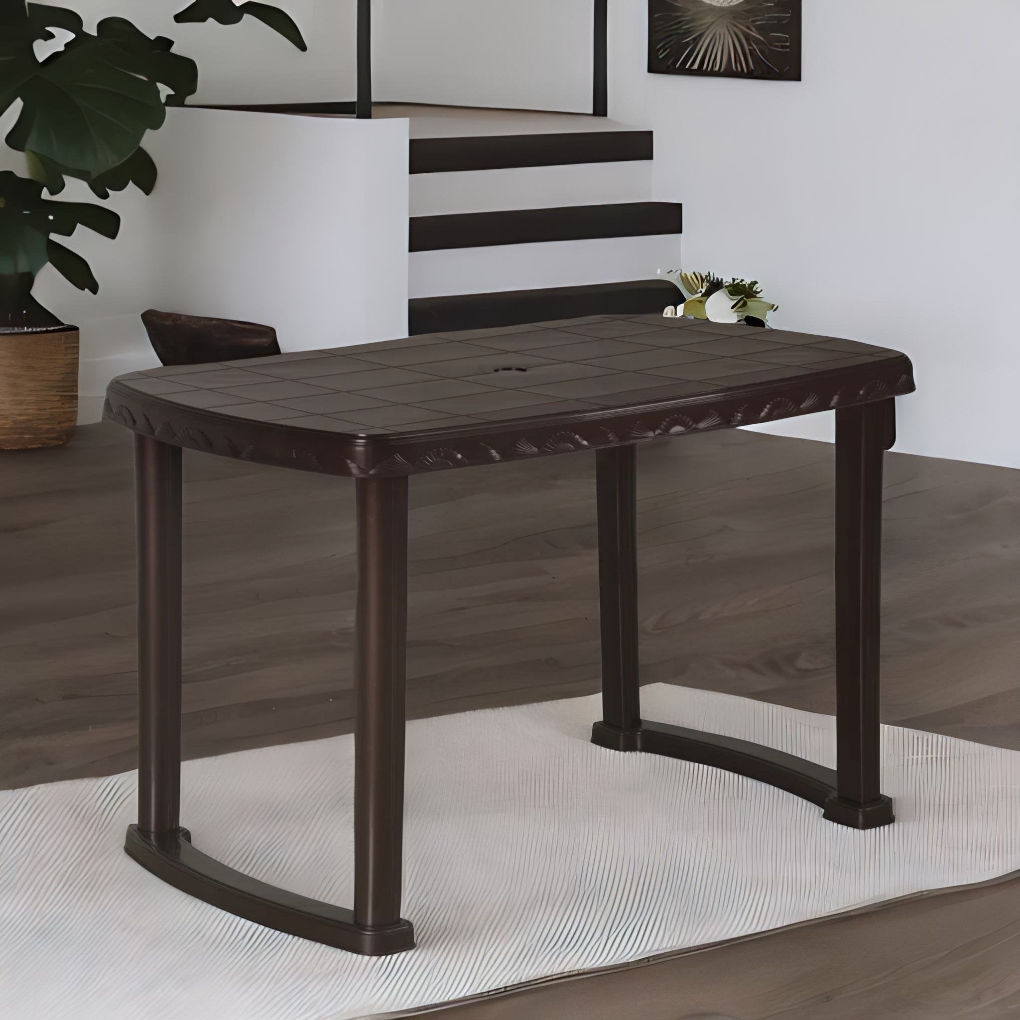 Buy Nilkamal Shahenshah Dining Table Weather Brown Online in India